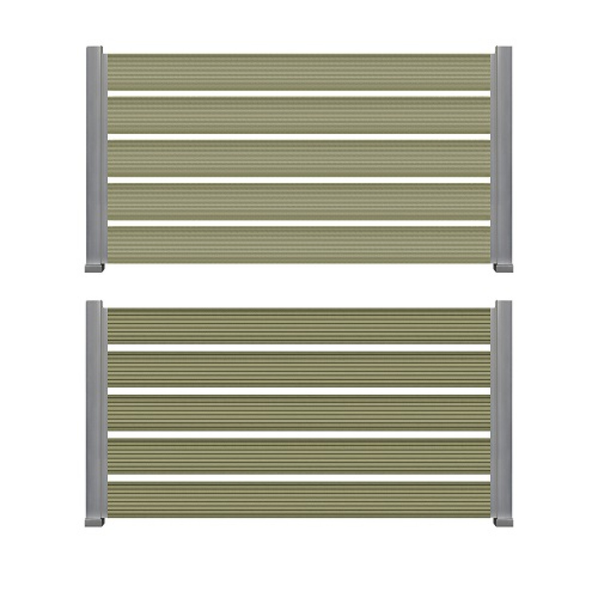 Deck WPC Περίφραξη πράσινο (λαδί) με χτένι 12cm